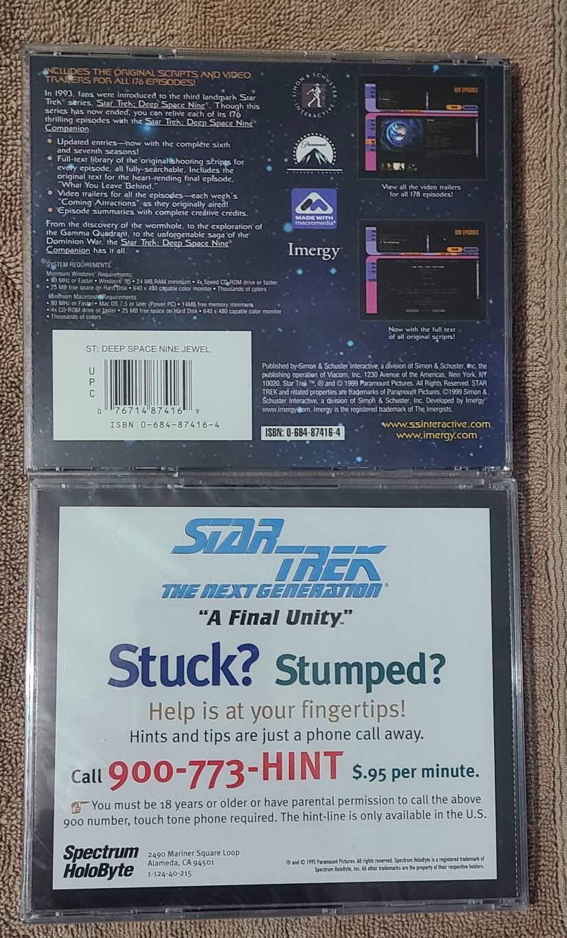Star Trek Ds9 Companion Cd-rom. Star Trek Tng a Final Unity - Etsy