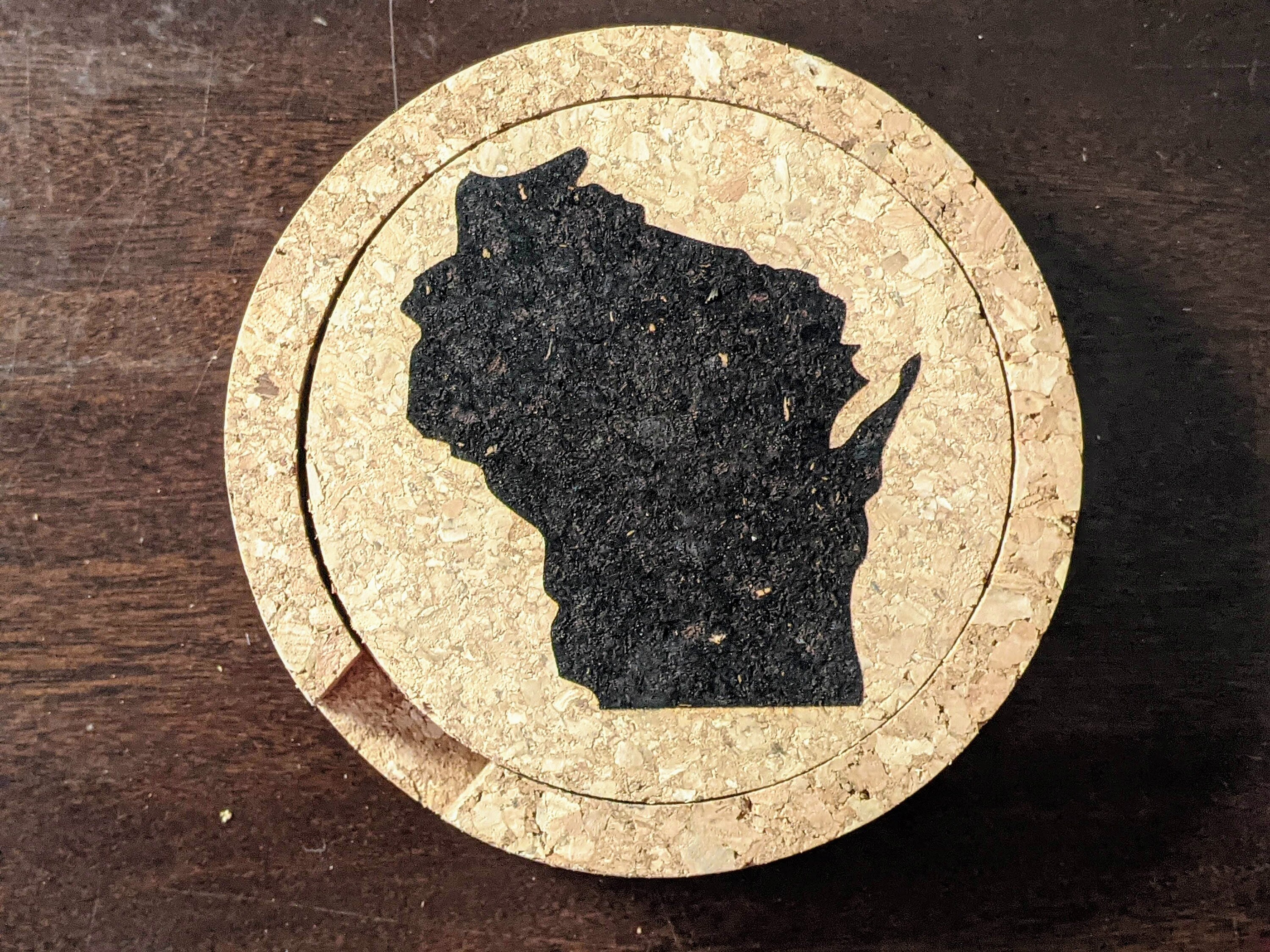 Wisconsin Coasters Cork Set of 4 Engraved Coasters | Etsy