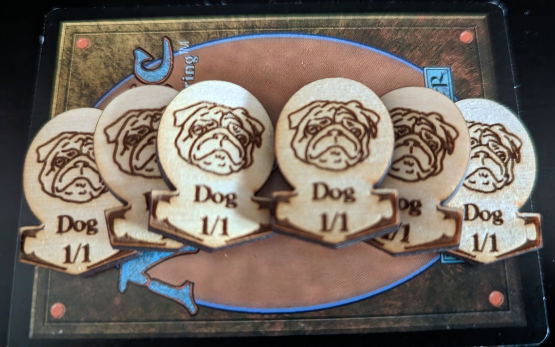 Dog Creature Tokens - Wood X6, for Magic the Gathering Rin and Seri ...