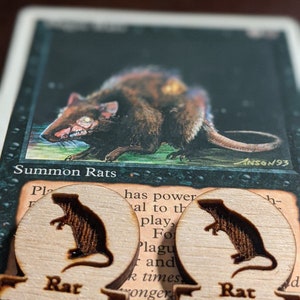 MTG Rat Tokens (acrylic or Wood X6) for Magic the Gathering / Throne of ...