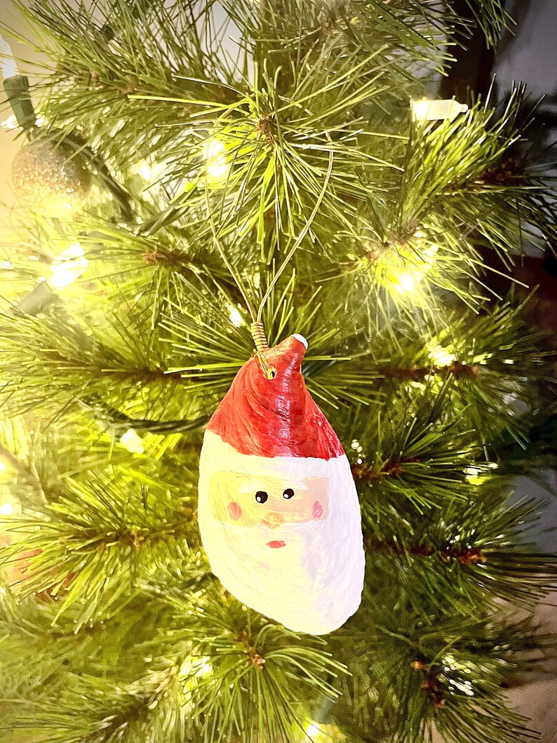 Santa Oyster Shell Christmas Ornament - Etsy