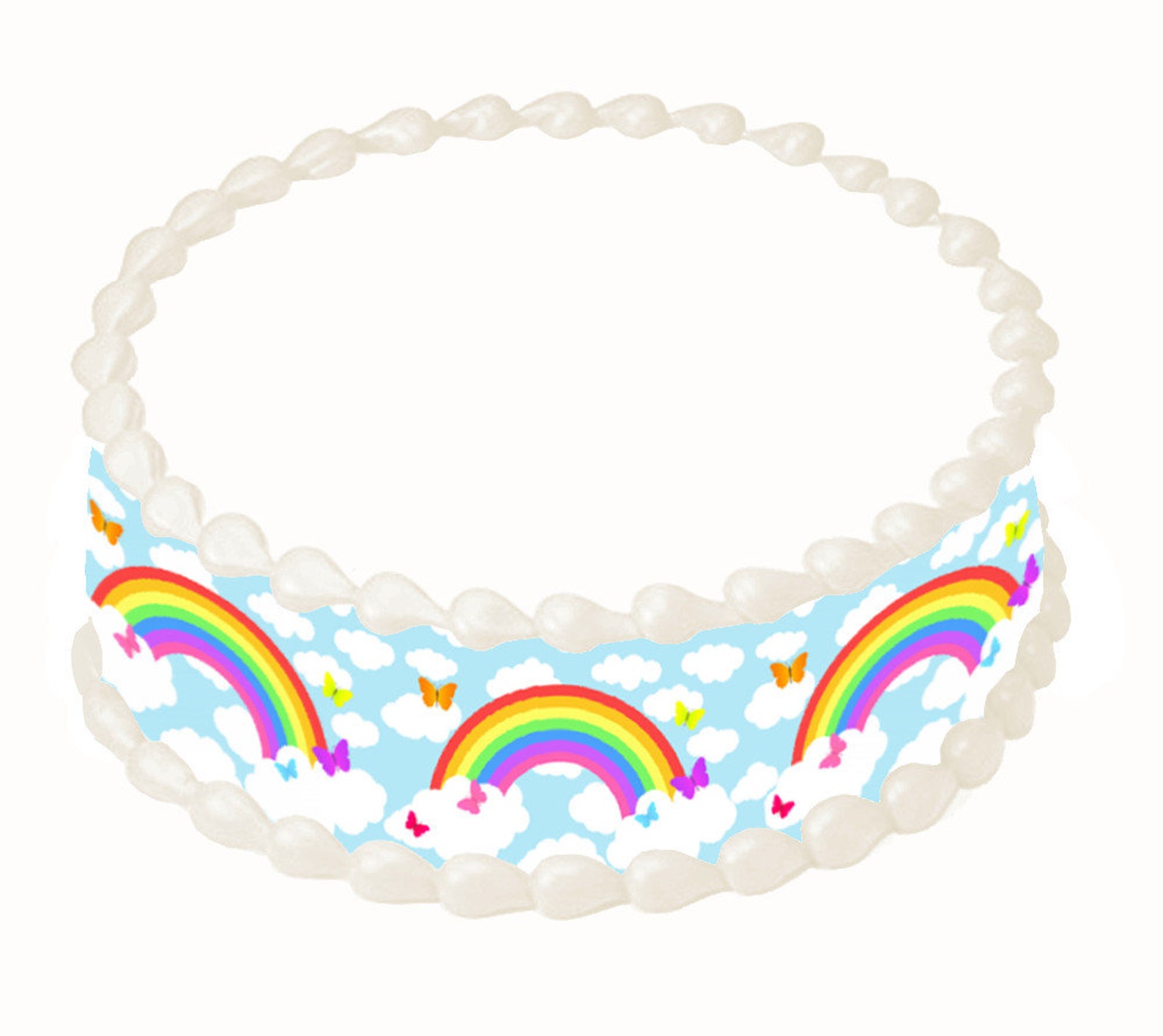 RAINBOW Edible Cake Topper Image Birthday Party Decoration - Etsy