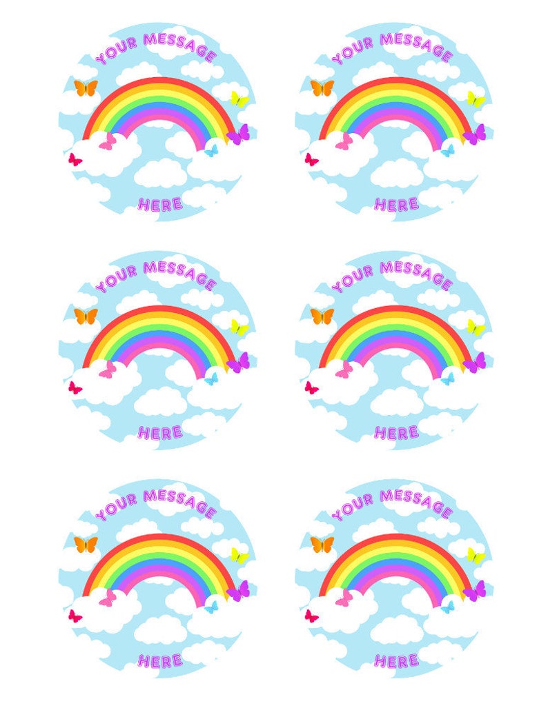 RAINBOW Edible Cake Topper Image Birthday Party Decoration - Etsy