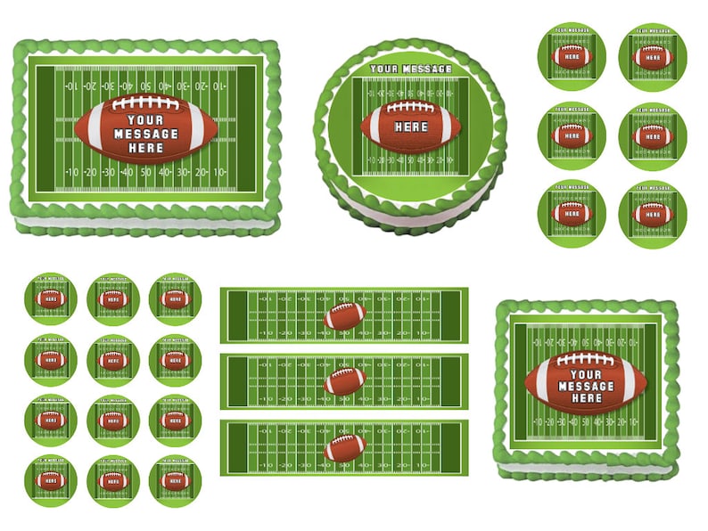 FOOTBALL FIELD BALL Edible Cake Topper Image Birthday Party Decoration ...