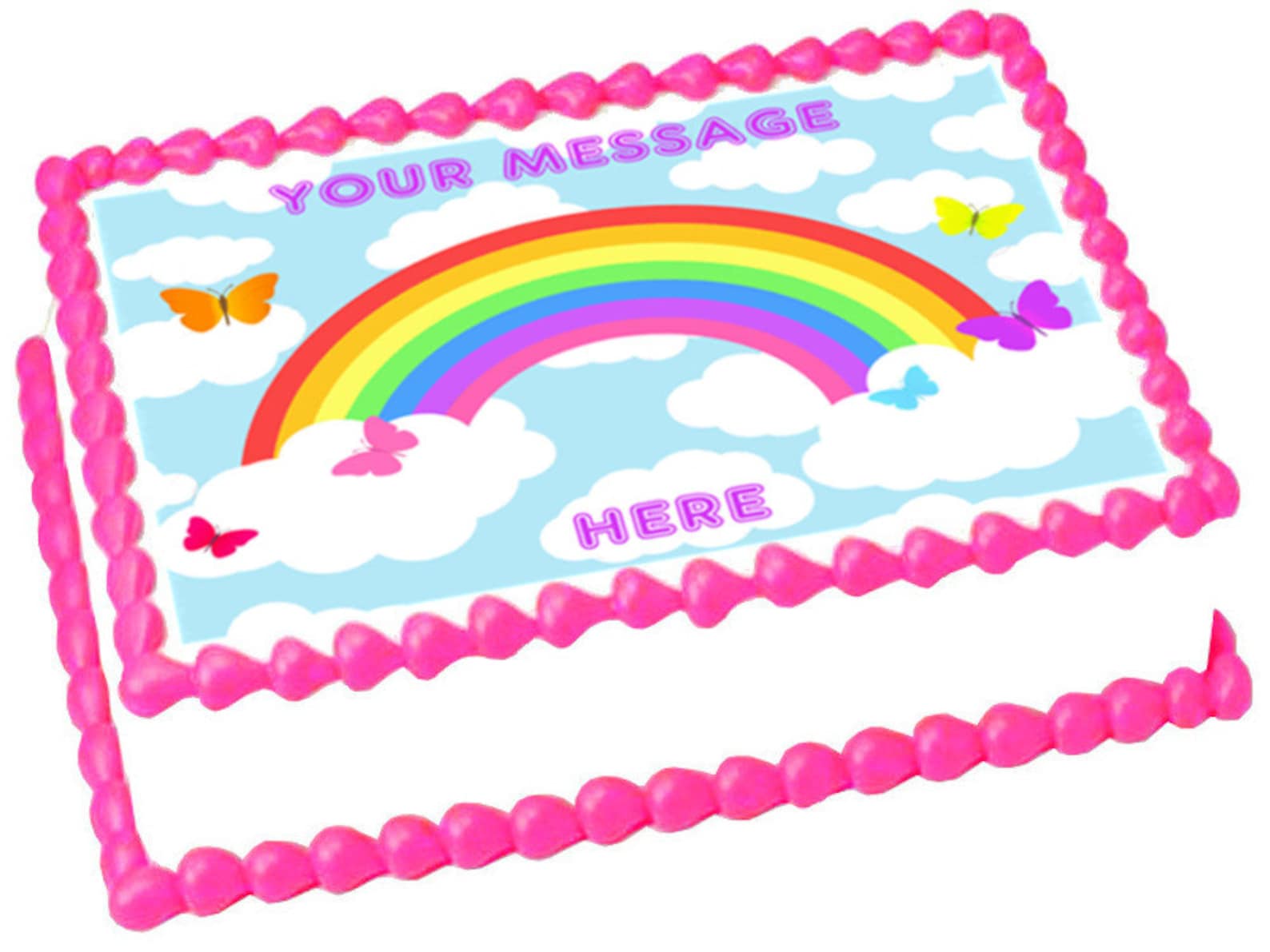 RAINBOW Edible Cake Topper Image Birthday Party Decoration - Etsy