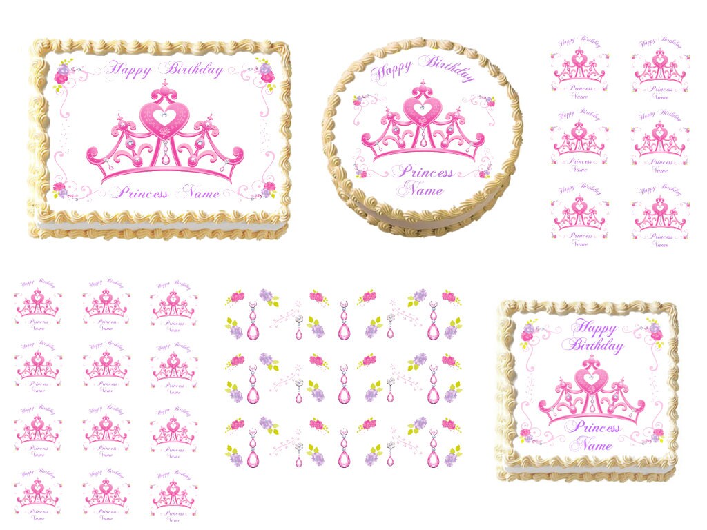 PRINCESS CROWN Edible Cake Topper Image Birthday Party Decoration - Etsy