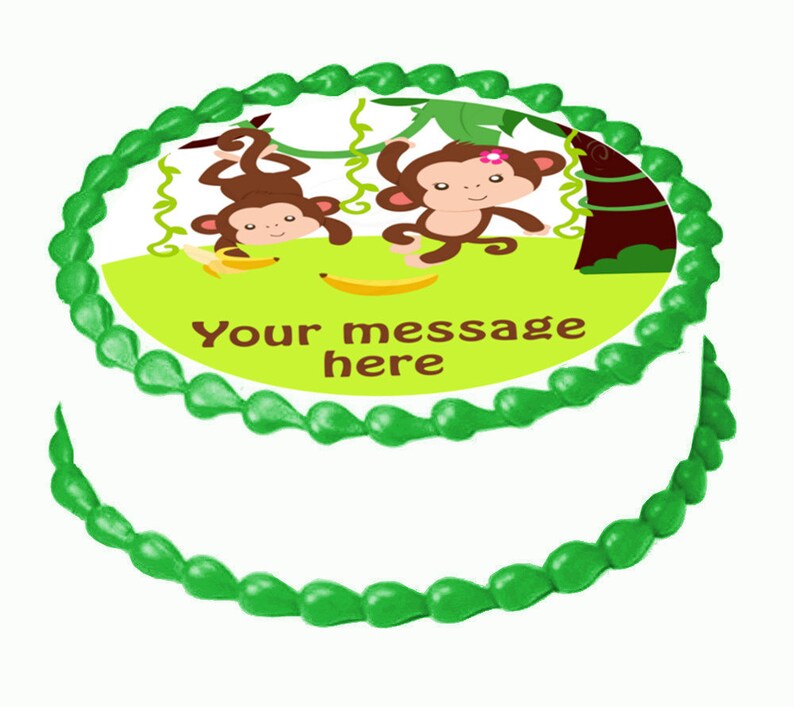 SWINGING MONKEY Edible Cake Topper Image Cake Party Decoration - Etsy