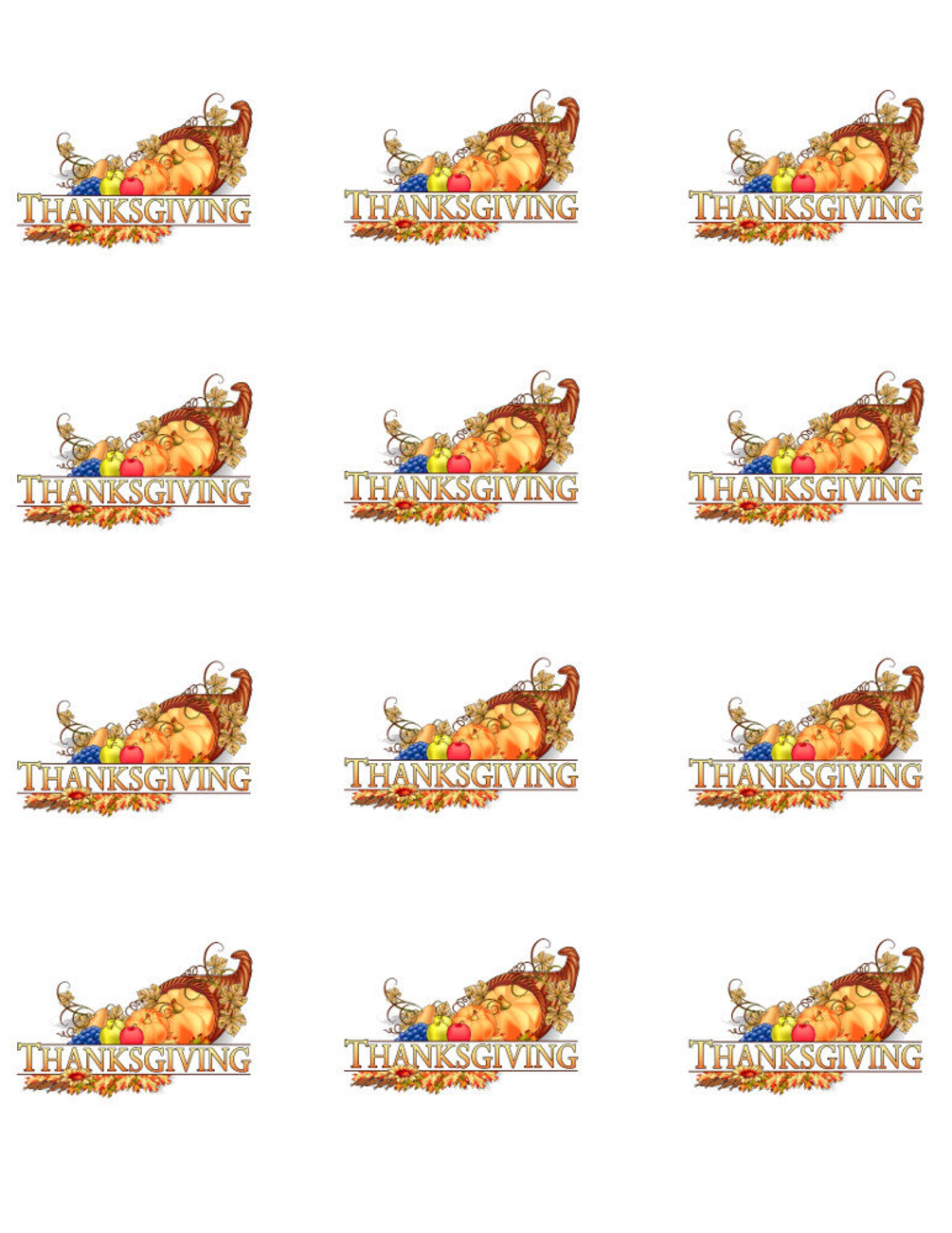THANKSGIVING Cornucopia Horn of Plenty Edible Cake Topper Image Cake ...