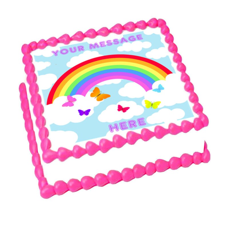 RAINBOW Edible Cake Topper Image Birthday Party Decoration - Etsy