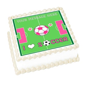 SOCCER PINK BALL Edible Cake Topper Image Birthday Sport Party ...