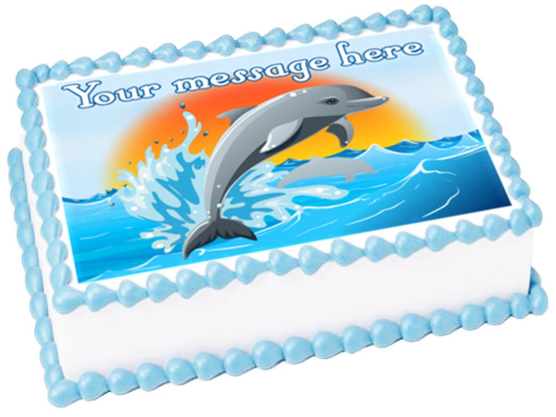 DOLPHIN Edible Cake Topper Image Birthday Party Decoration - Etsy