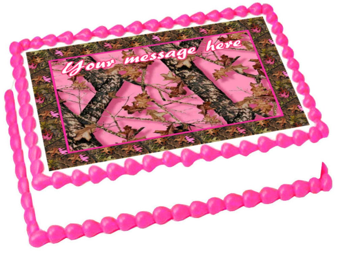 PINK CAMO Edible Cake Topper Image Birthday Party Decoration - Etsy