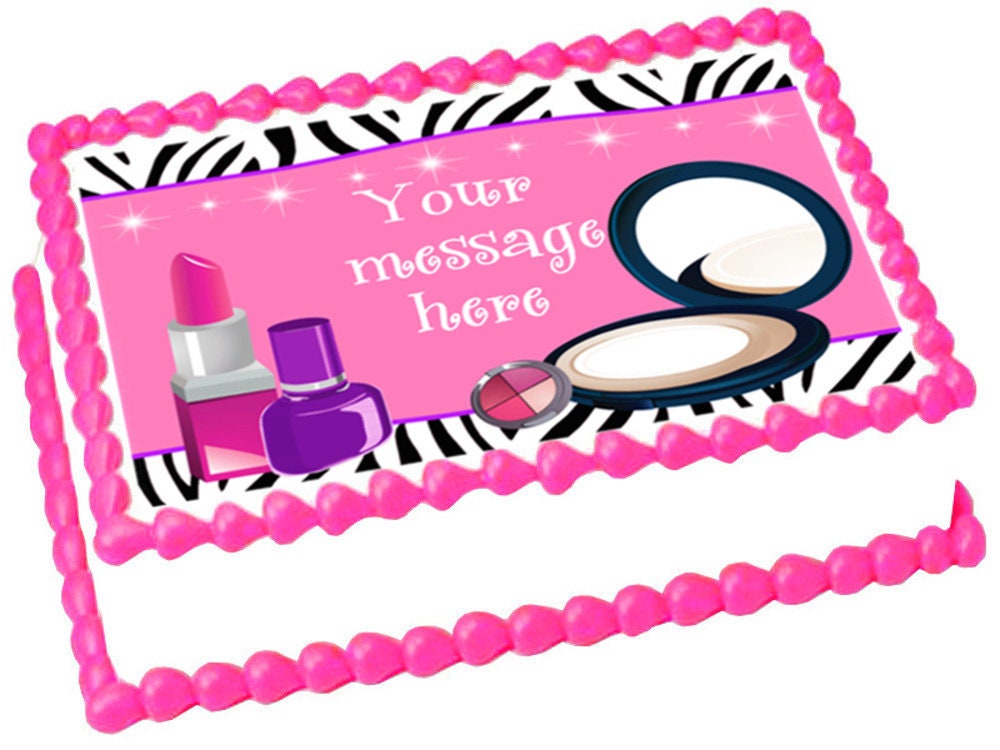 MAKEUP BEAUTY Edible Cake Topper Image Cake Party Decoration - Etsy