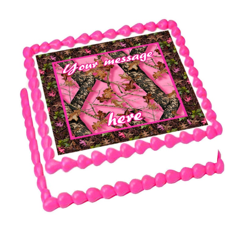 PINK CAMO Edible Cake Topper Image Birthday Party Decoration - Etsy
