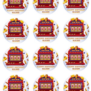 SLOT MACHINE Lucky Seven Edible Cake Topper Image Cake Party Decoration ...