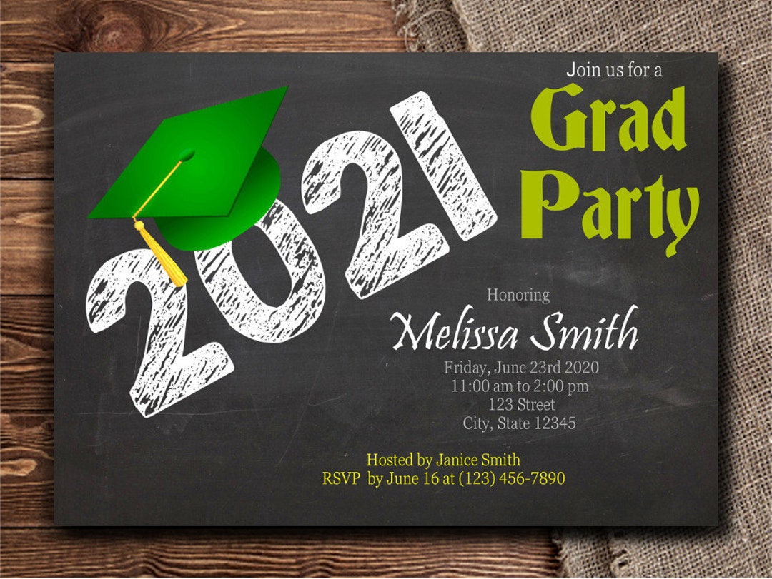 GRADUATION Green Cap Printable & Text Editable PDF File in Adobe Reader ...