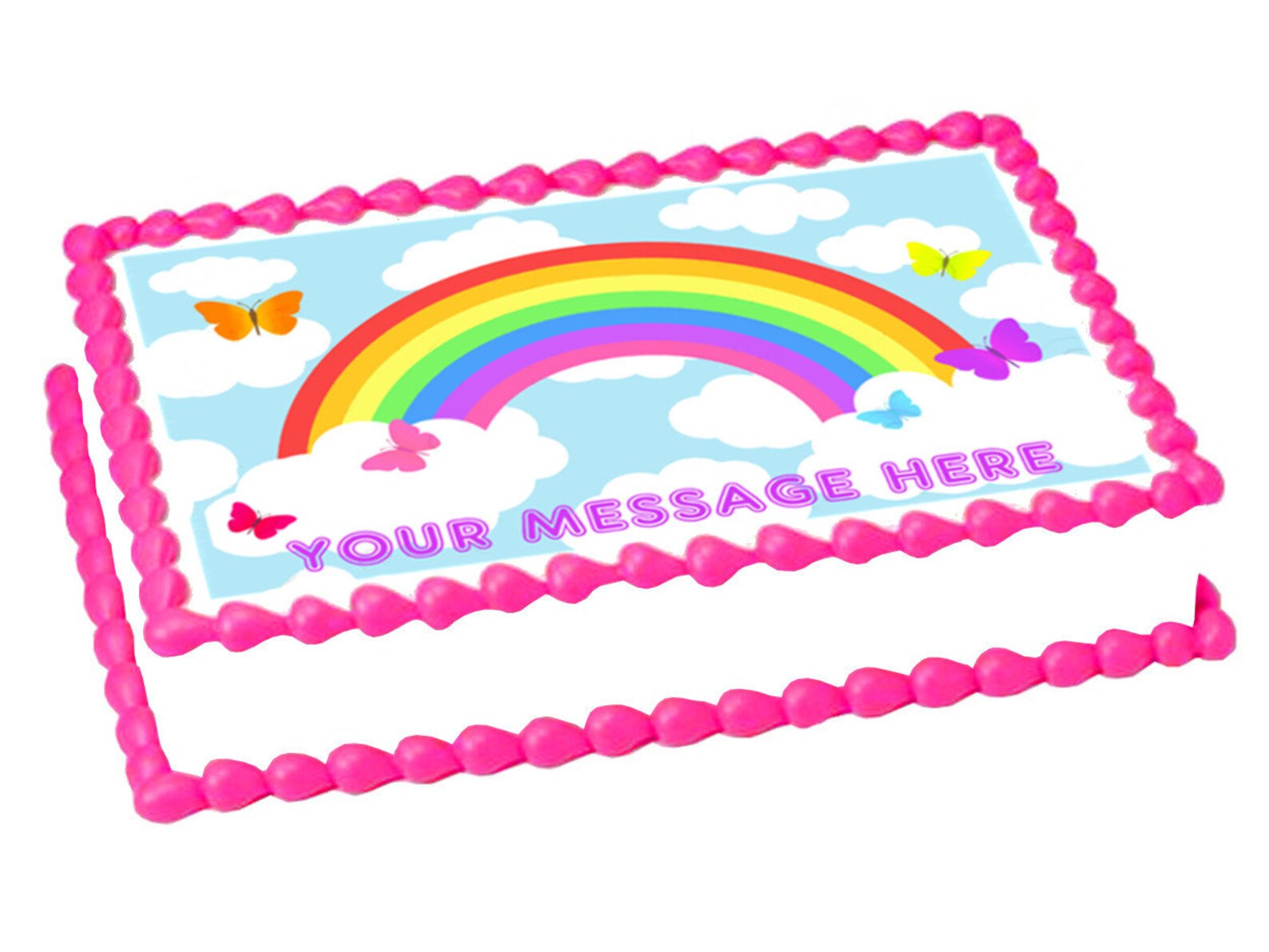 RAINBOW Edible Cake Topper Image Birthday Party Decoration - Etsy