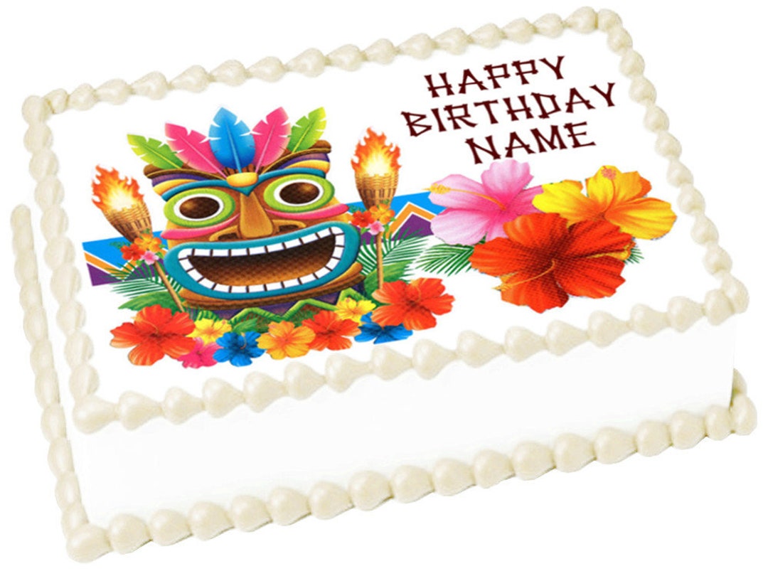 LUAU HULA TIKI Edible Cake Topper Image Birthday Party Decoration - Etsy