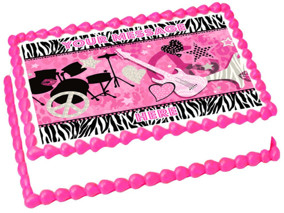 ROCKSTAR GIRL Edible Cake Topper Image Birthday Party Decoration - Etsy