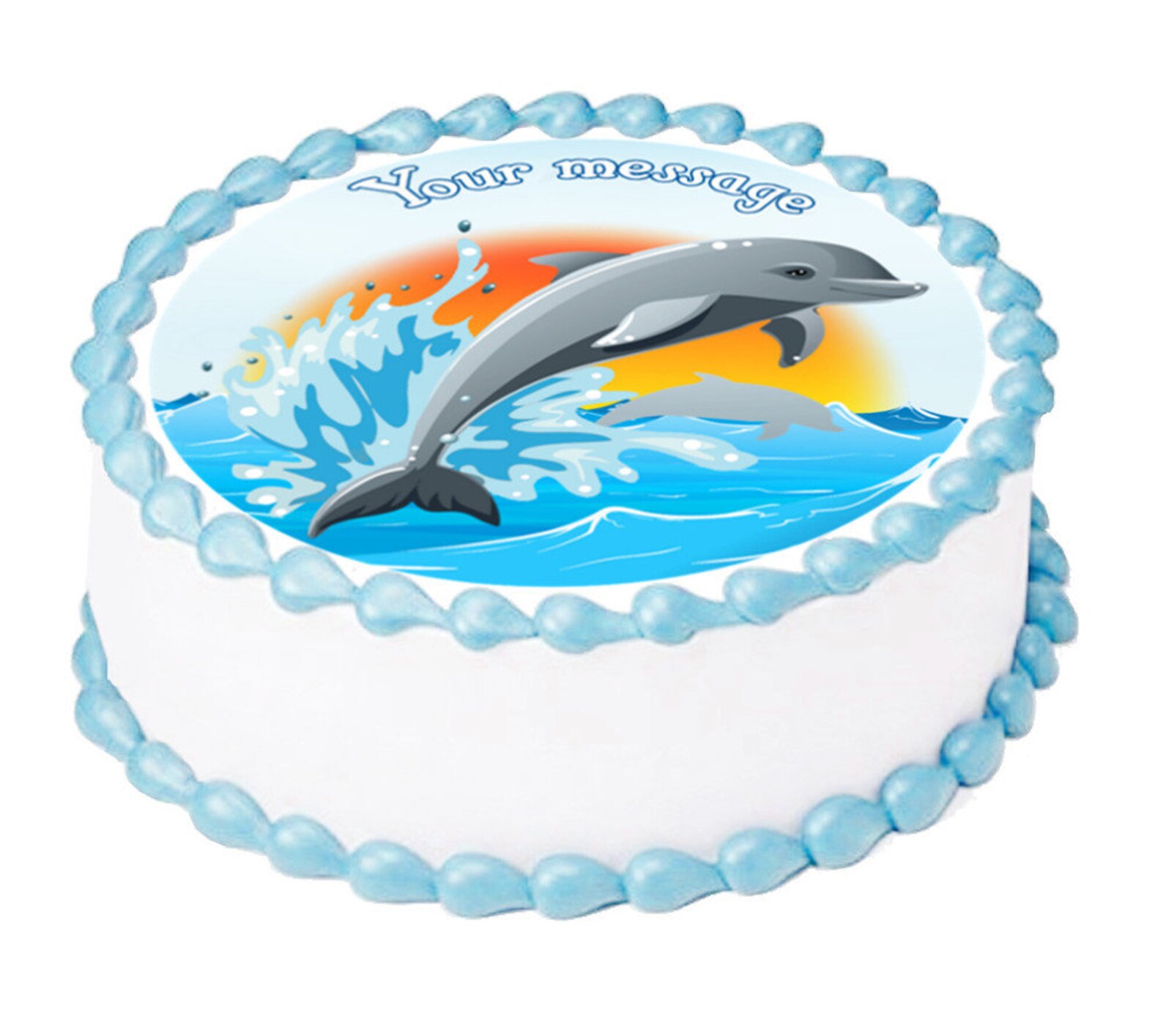 DOLPHIN Edible Cake Topper Image Birthday Party Decoration - Etsy
