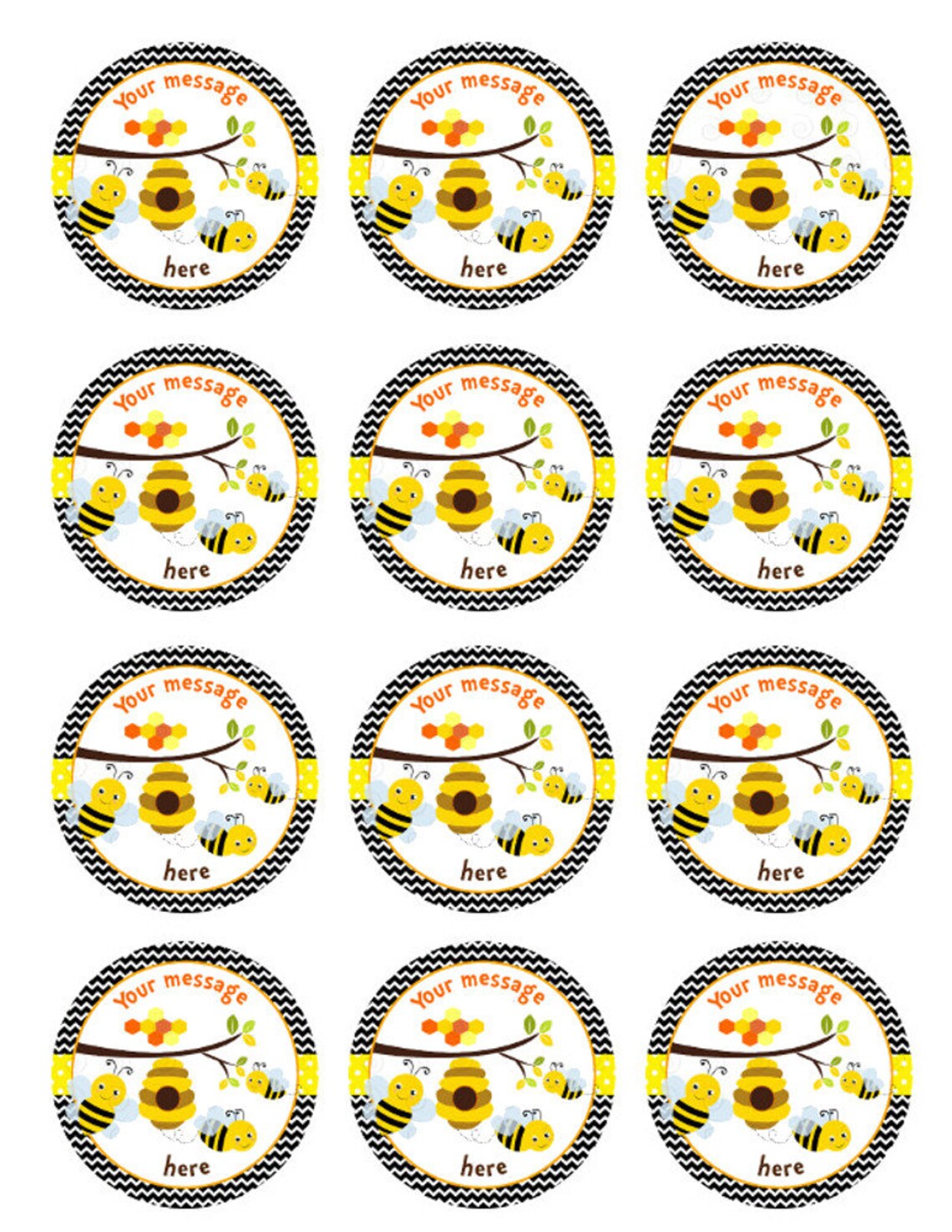 BUMBLEBEES BEES Edible Cake Topper Image Birthday Party | Etsy