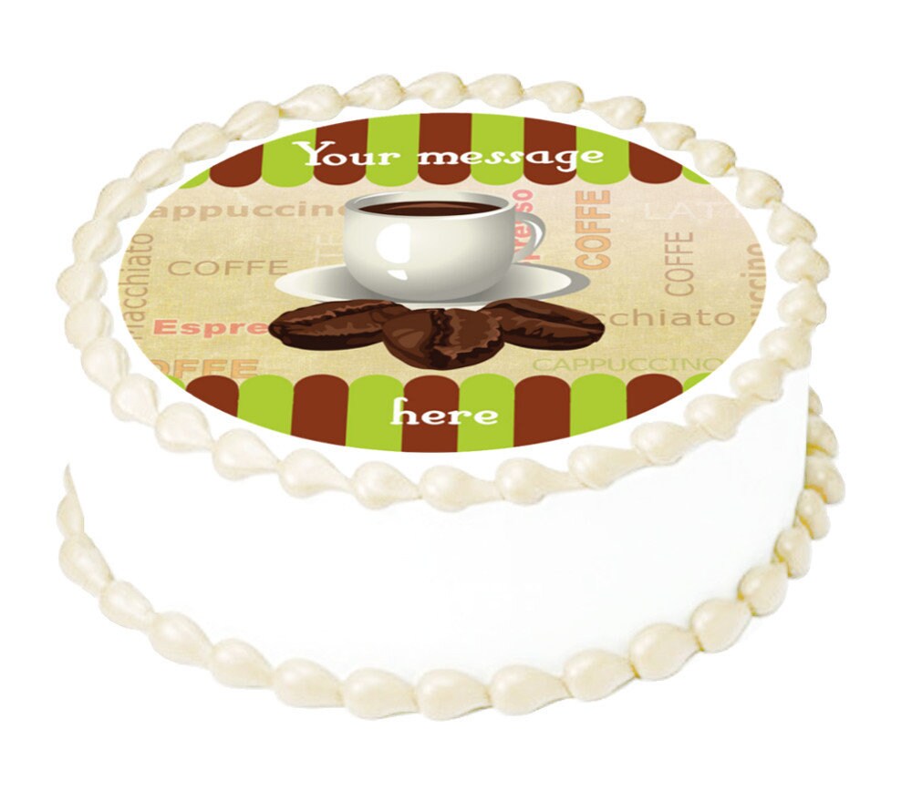 COFFEE CUP edible cake topper image Birthday Party decoration | Etsy