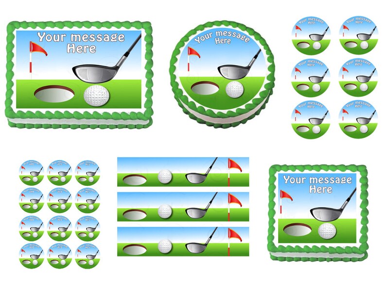 GOLF Edible Cake Topper Image Birthday Sport Party Decoration - Etsy