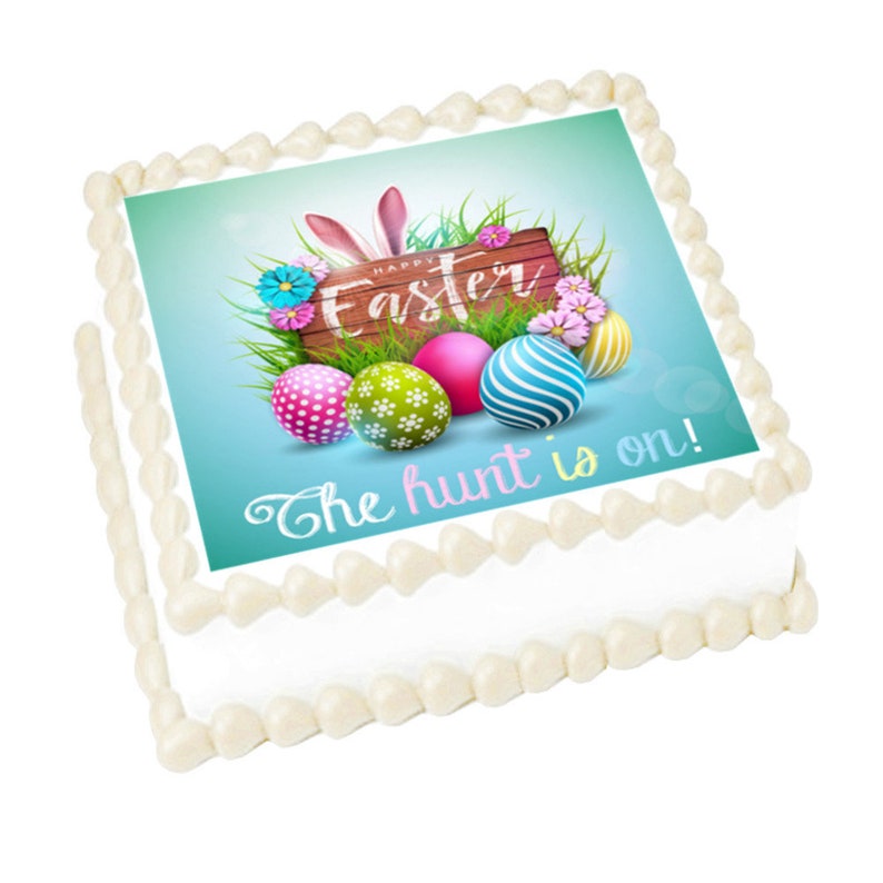 HAPPY EASTER DAY Edible Cake Topper Image Party Decoration - Etsy