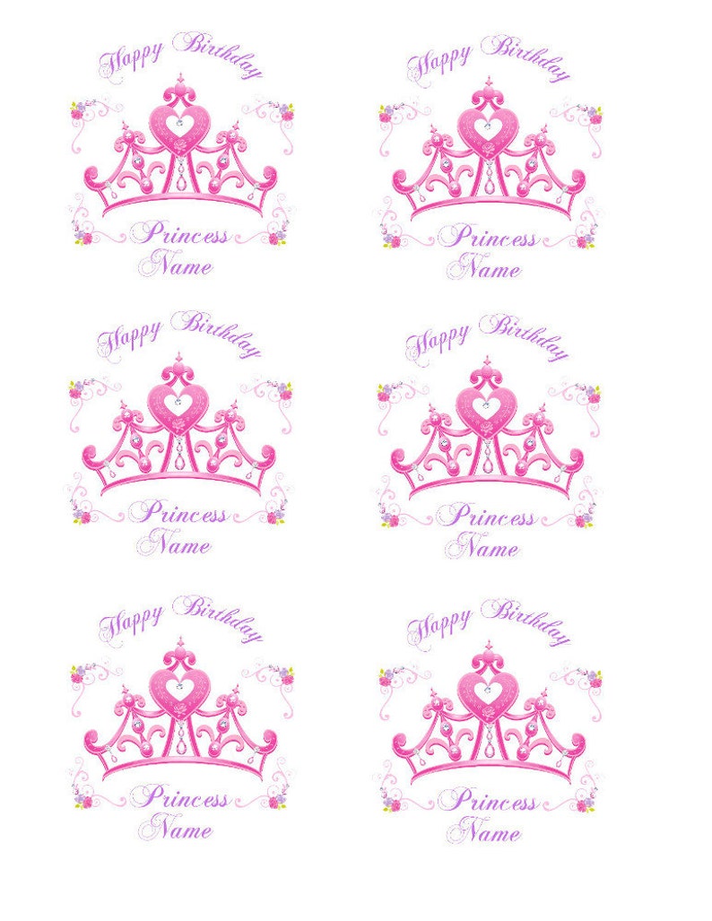 PRINCESS CROWN Edible Cake Topper Image Birthday Party Decoration - Etsy