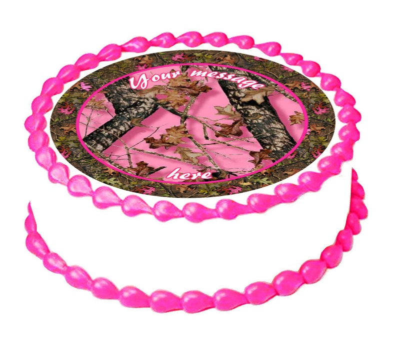 PINK CAMO Edible Cake Topper Image Birthday Party Decoration - Etsy