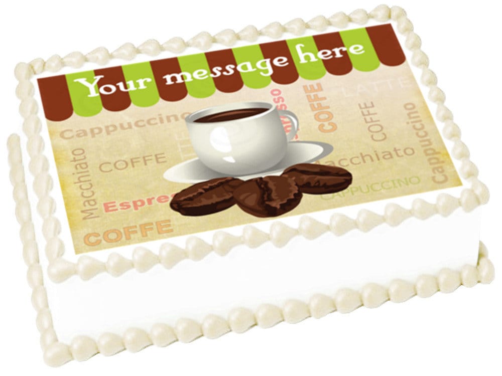 COFFEE CUP edible cake topper image Birthday Party decoration | Etsy