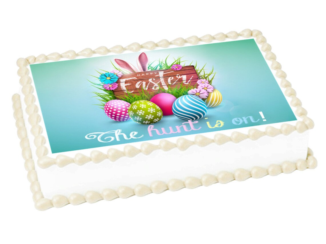 HAPPY EASTER DAY Edible Cake Topper Image Party Decoration - Etsy