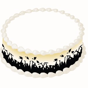 GRADUATION SILHOUETTE Edible Cake Topper Image Birthday Party ...