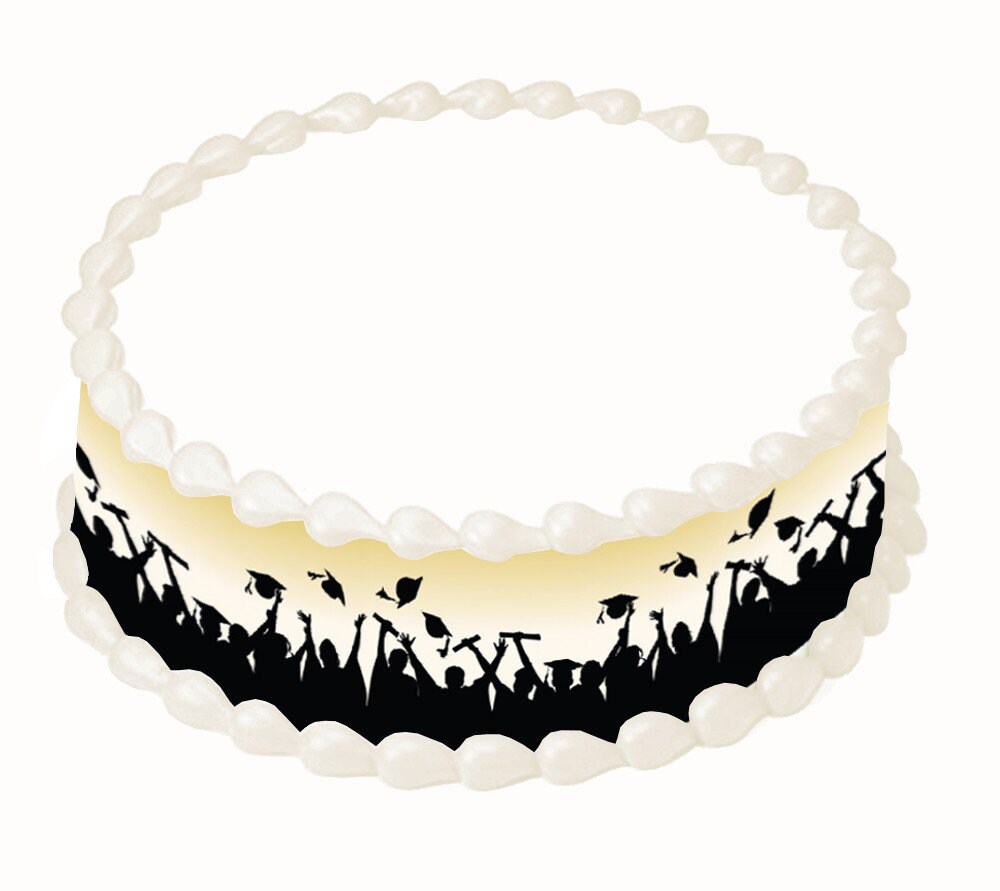 GRADUATION SILHOUETTE Edible Cake Topper Image Birthday Party ...
