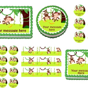 SWINGING MONKEY Edible Cake Topper Image Cake Party Decoration - Etsy