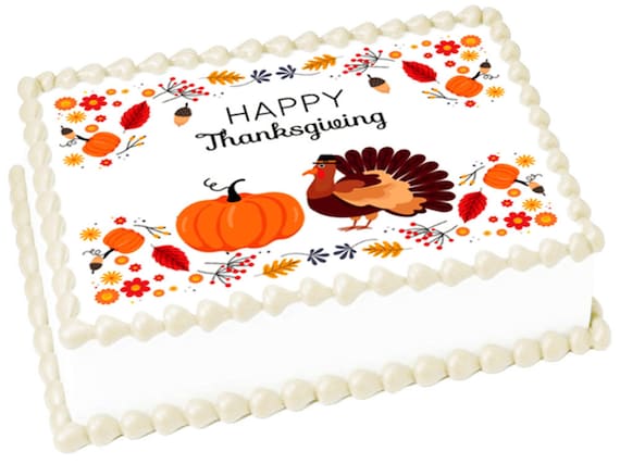 THANKSGIVING TURKEY Edible Cake Topper Image Cake Party | Etsy