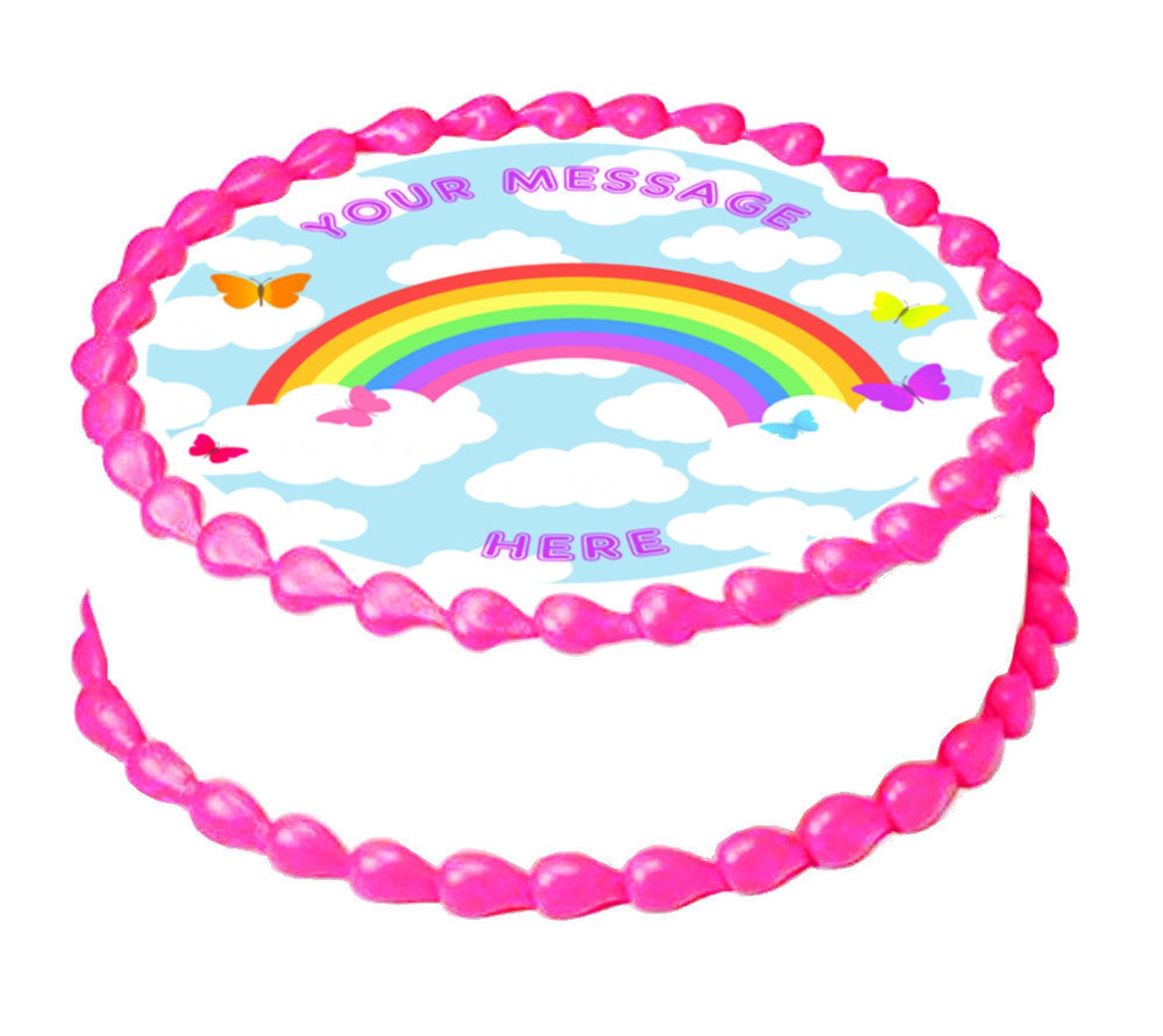 RAINBOW Edible Cake Topper Image Birthday Party Decoration - Etsy