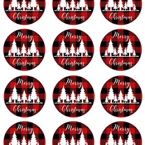 MERRY CHRISTMAS Black Red Buffalo Check Edible Cake Topper Image Cake ...