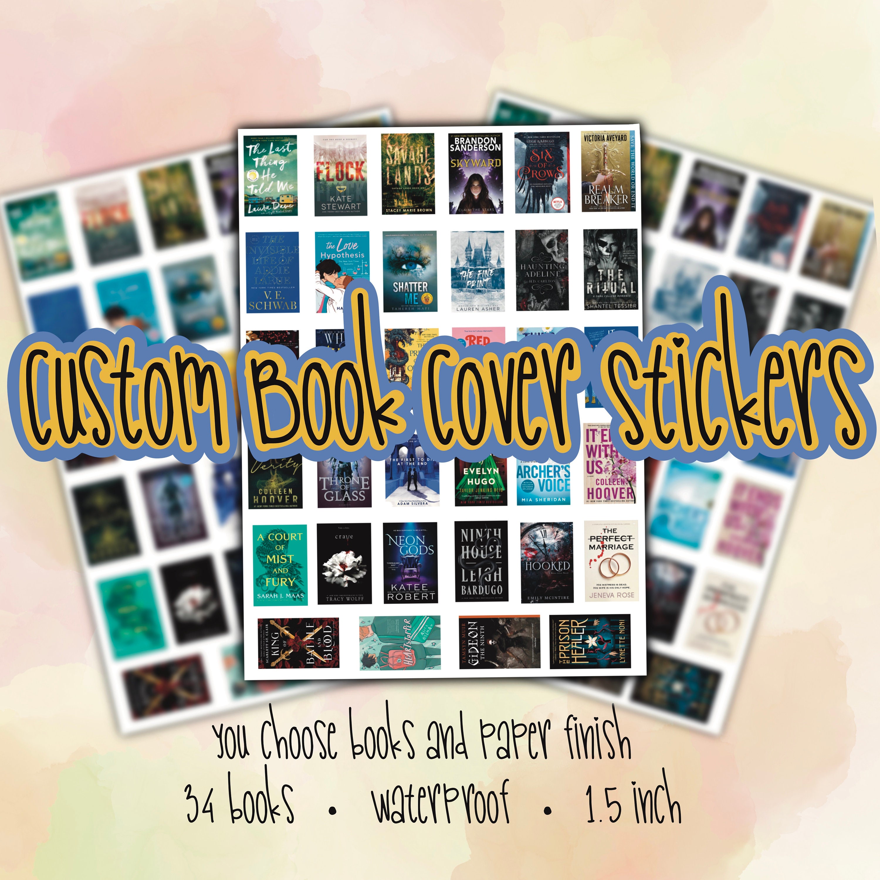 Create Your Own Book Cover Sticker Sheet Journaling - Etsy