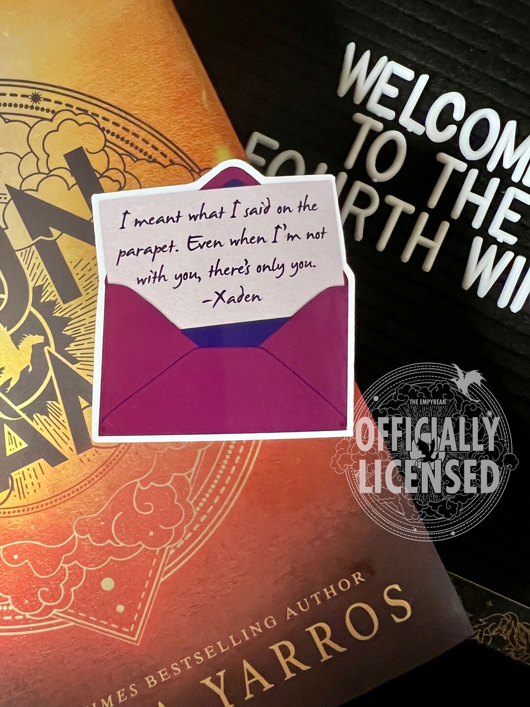 Xaden’s Letter Sticker | Fourth Wing Officially Licensed | Violet ...