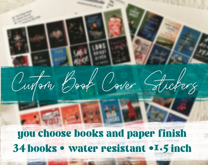 Waterproof, 30 Custom Book Cover Stickers for Book Journals, Reading ...