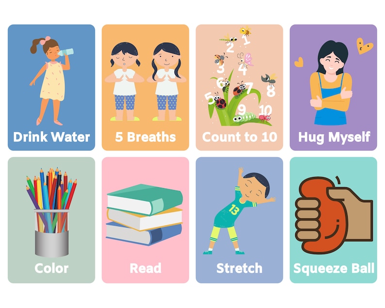 Coping Skills Calm Corner Flashcards/poster Social Emotional Learning ...