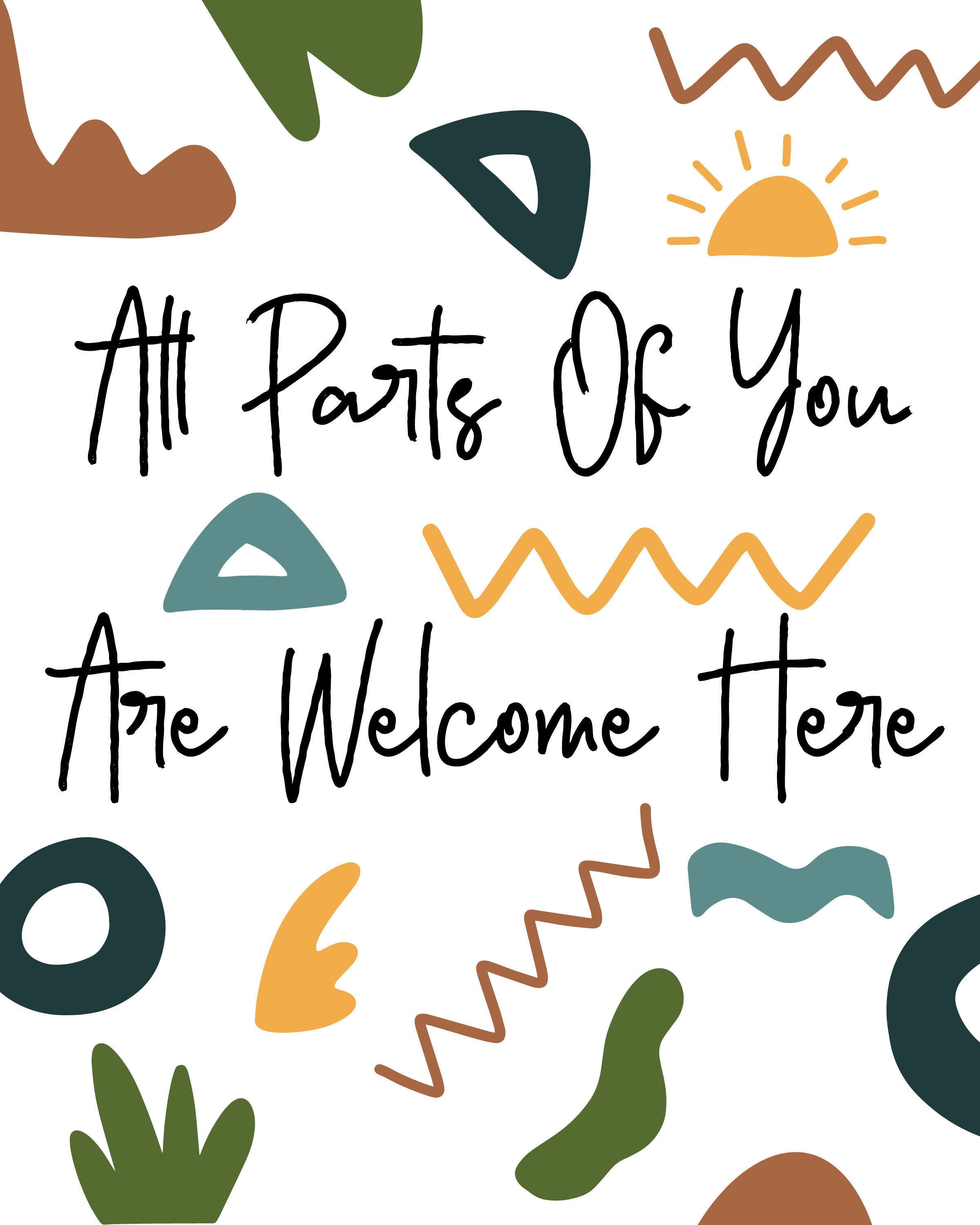 All Parts of You Are Welcome Here Classroom Play Room Counseling ...