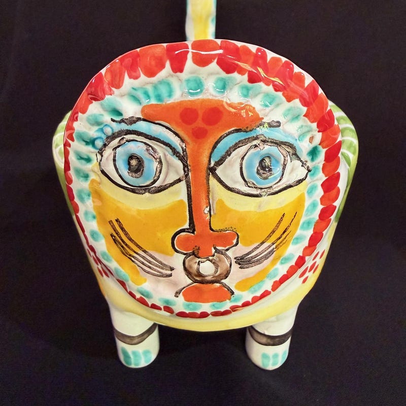 Vintage Italy Pottery Cat - Etsy