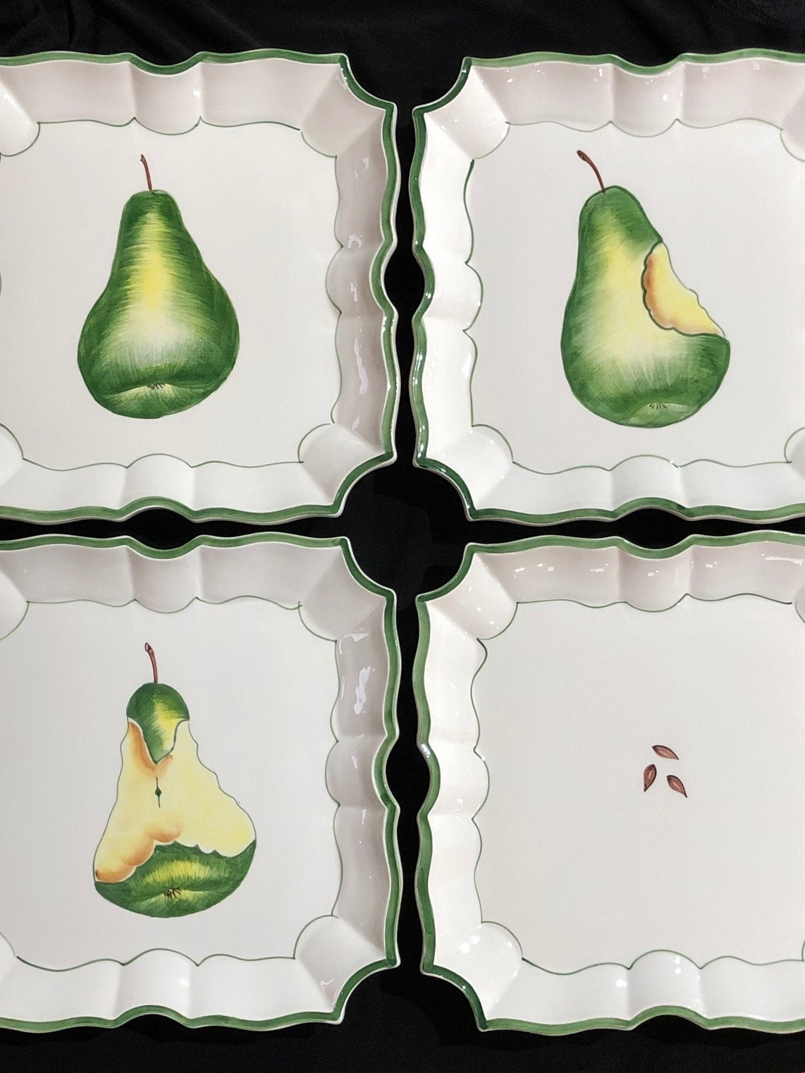Vietri Pear Plates Set of Four Made in Italy Wall Art | Etsy