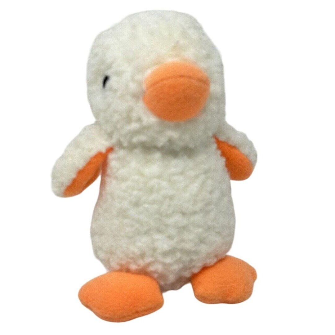Gund Twitter Critter Duck Plush Rattle White Curly Sherpa Grabber ...