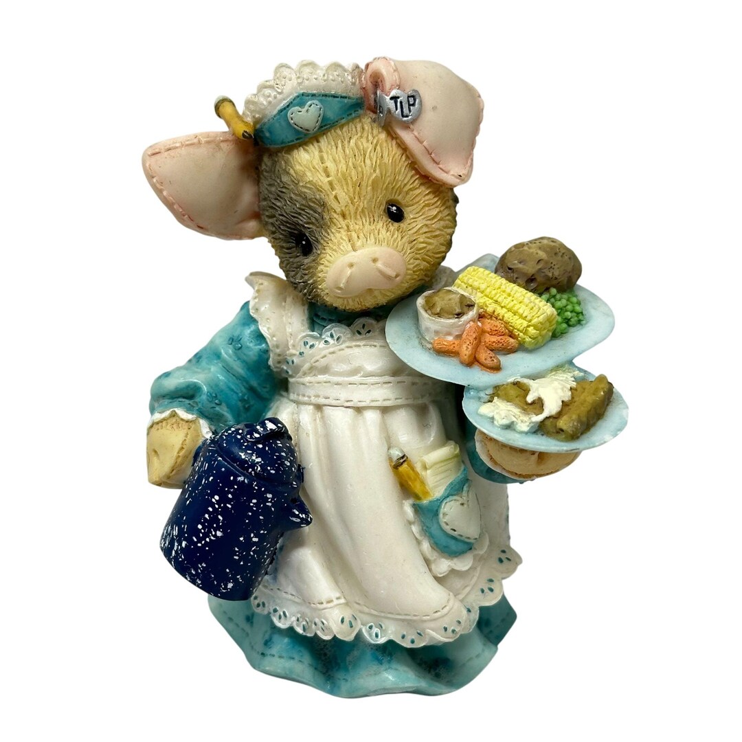 Enesco This Little Piggy Serving up the Slop Figurine 1995 Cute Pig ...