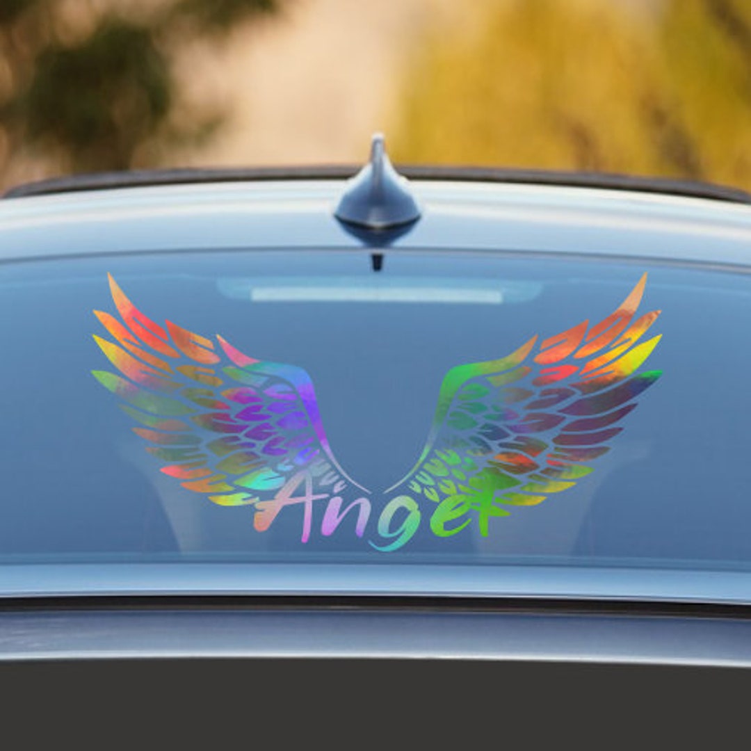 Bumper Sticker | ANGEL WINGS | Rear Window, Hinge | Hologram Sticker - Etsy