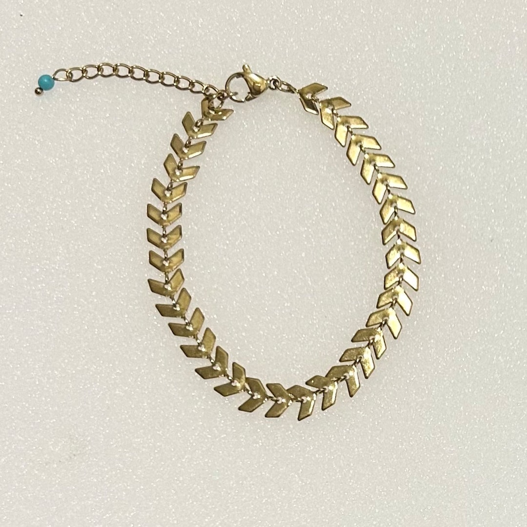 Starfish Project Fishbone Bracelet Delicate With Faux Turquoise End 6 ...