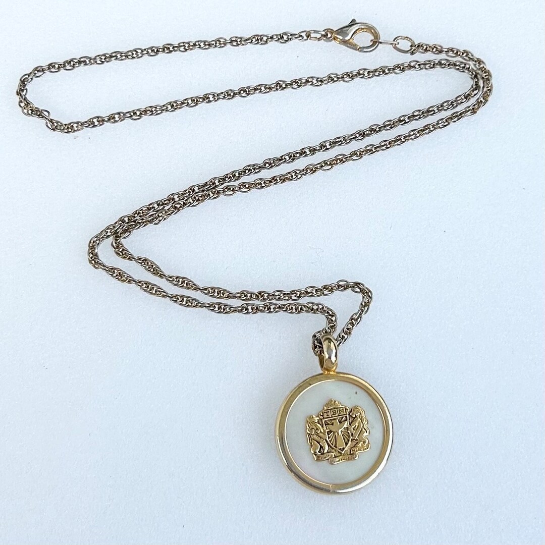 Ships 04/23 Vintage Trinity Broadcasting Network Necklace 20” Brass ...